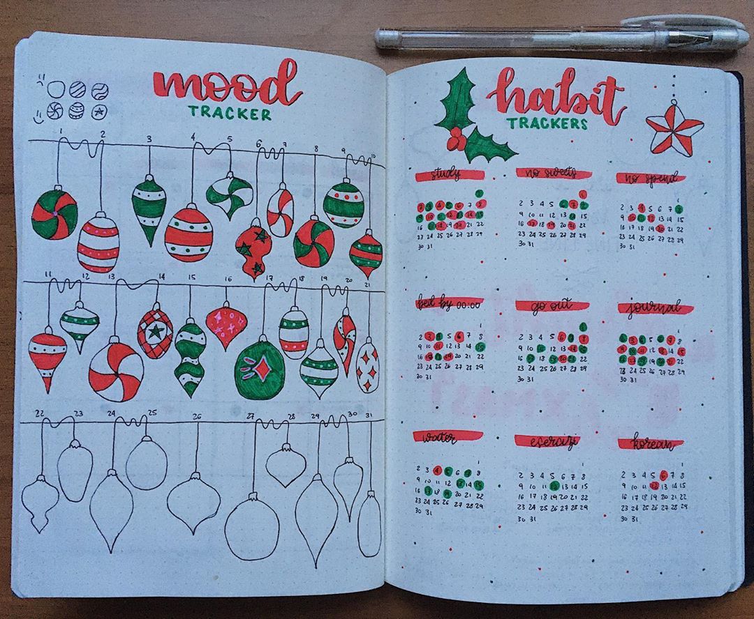 55+ Innovative Ideas For Your December Bullet Journal