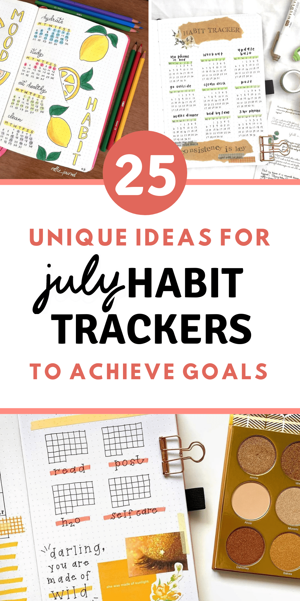 15+ July Habit Trackers Ideas For Your Bujo