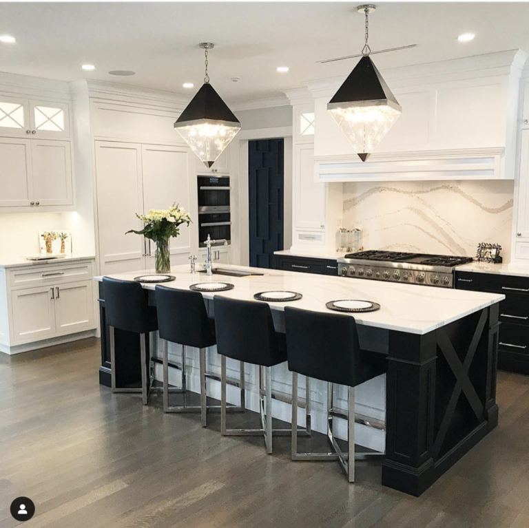 30 Modern White Kitchen With Black Island Ideas