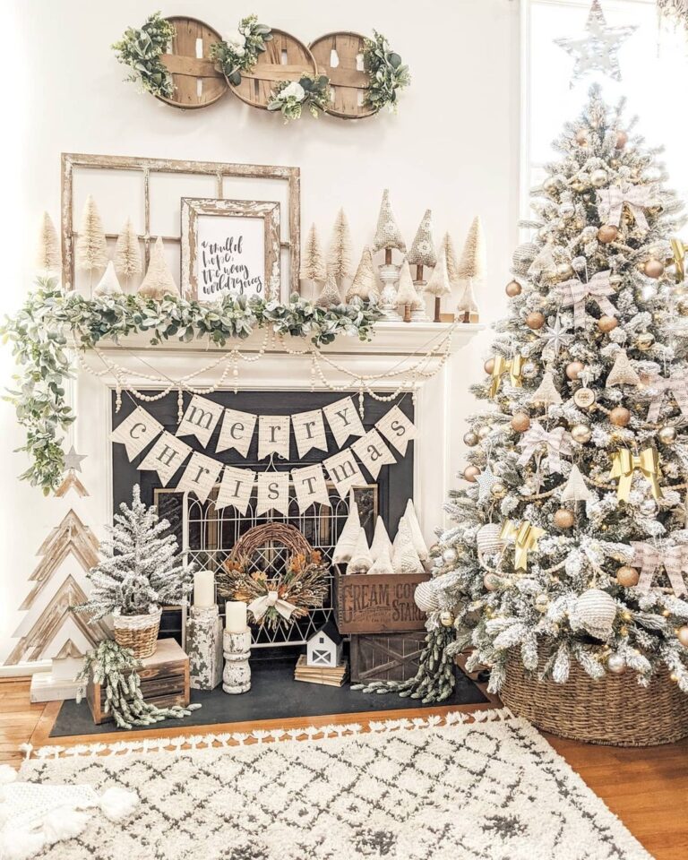 25 Rustic Farmhouse Christmas Tree Ideas You Will Love