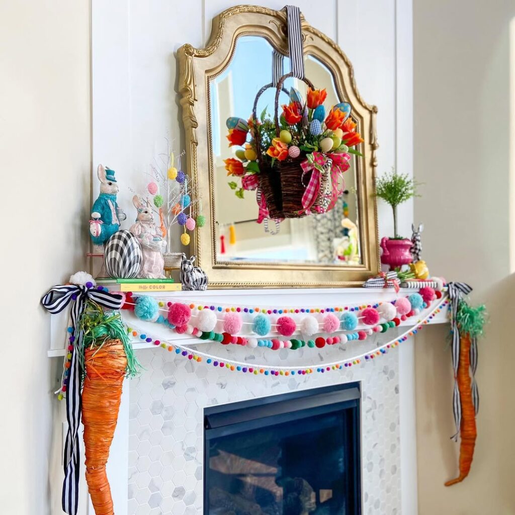 25 Bright And Whimsical Easter Mantel Decor Ideas You Should Try
