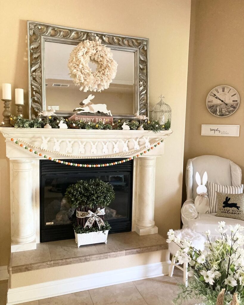 25 Bright And Whimsical Easter Mantel Decor Ideas You Should Try