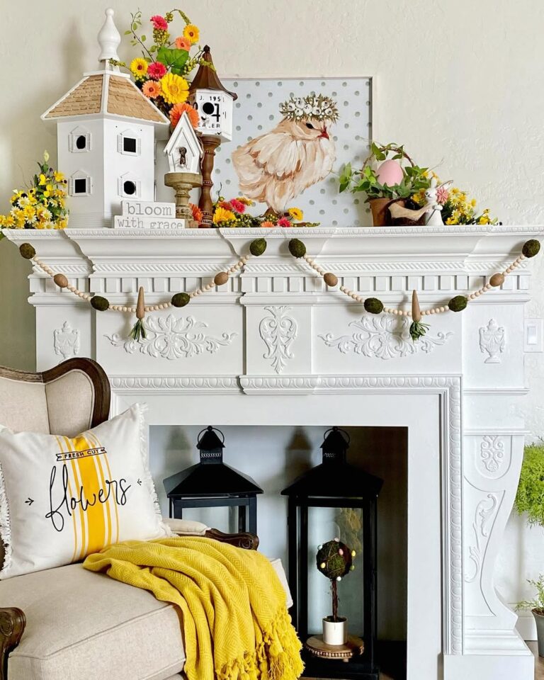 25 Bright And Whimsical Easter Mantel Decor Ideas You Should Try