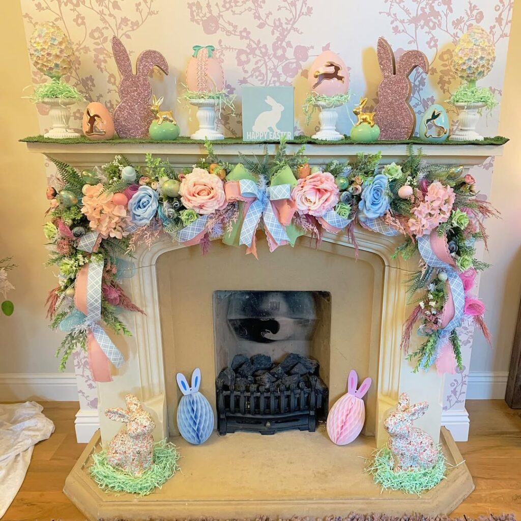 25 Bright And Whimsical Easter Mantel Decor Ideas You Should Try
